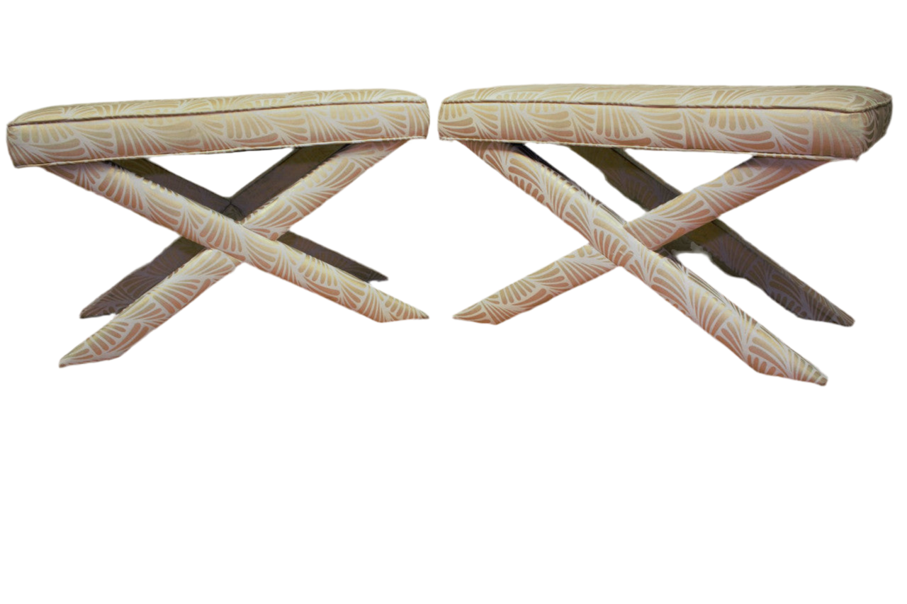 HOLD - Modern X Base Stools Benches Ottomans - Pair – Vintage Grind House