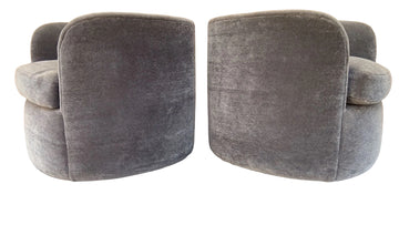 MCM Faudet-Harrison Swivel Lounge Chairs Newly Reupholstered - Pair ...