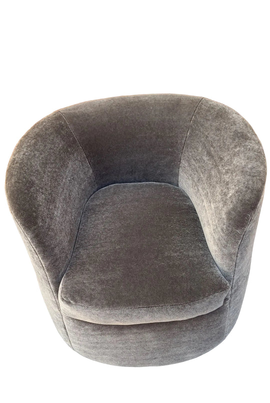 MCM Faudet-Harrison Swivel Lounge Chairs Newly Reupholstered - Pair ...