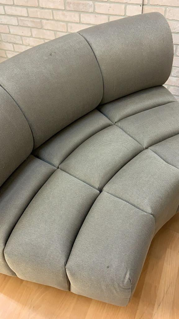 Vintage Channel Back Modular Wedge Circular Sectional Lounge Sofa ...