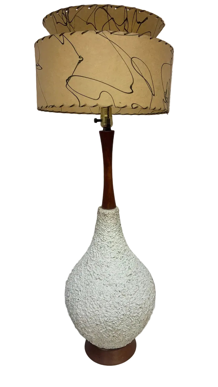 Mid Century Modern Teak Popcorn Table Lamps - Pair – Vintage Grind House