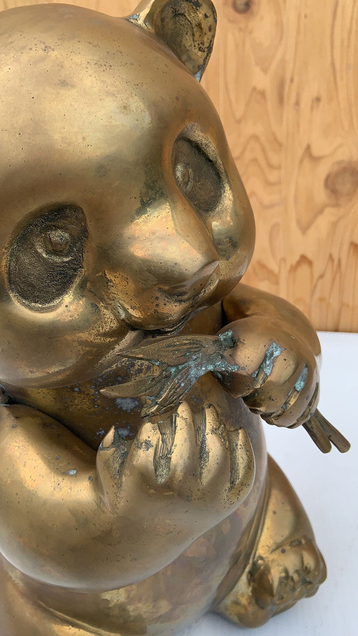 Mid Century Modern Brass Panda Statue Figurine – Vintage Grind House