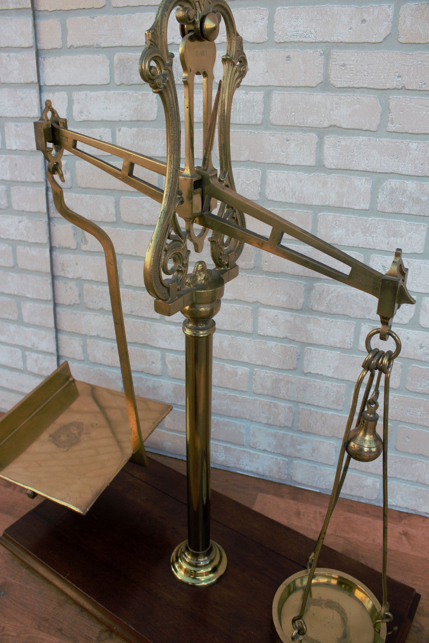 Antique English Victorian Brass W&T Avery of Birmingham Weighing Scale ...