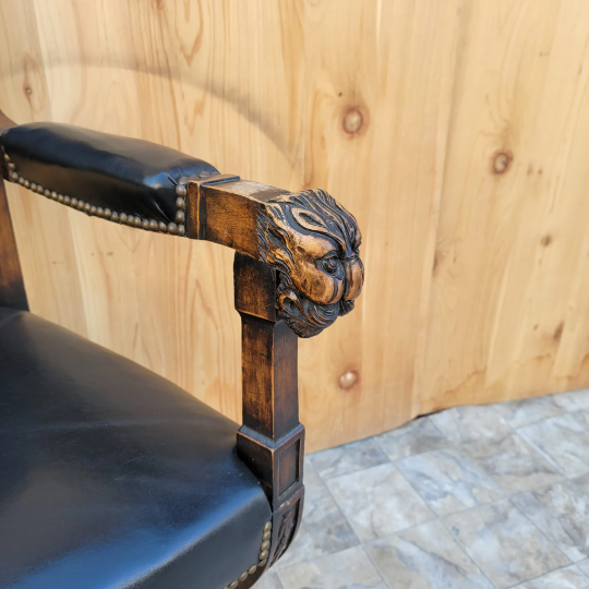 Antique Jacobean Style Lion Head Side Chair – Vintage Grind House