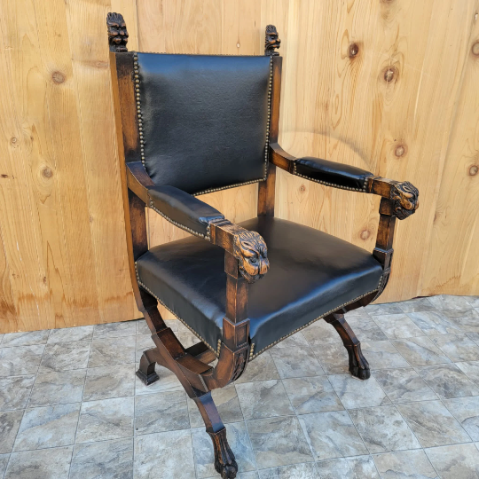 Antique Jacobean Style Lion Head Side Chair – Vintage Grind House