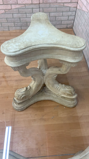 Hollywood Regency Asian Koi Dragon Fish Glass Top Console Table ...